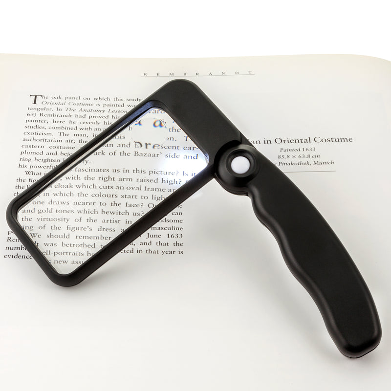 Hinge Lighted Rectangular Magnifier